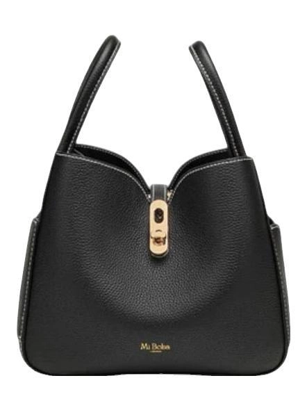 MI BOLSA LONDON Cotswolds Genuine Pebble Leather Crossbody Bag - Black
