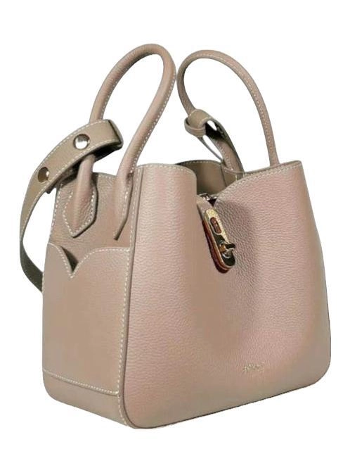 MI BOLSA LONDON Cotswolds Genuine Pebble Leather Crossbody Bag - Grey