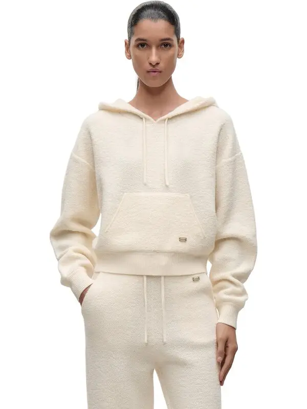 Victoria Beckham Merino Wool & Cashmere Hoodie - Ivory