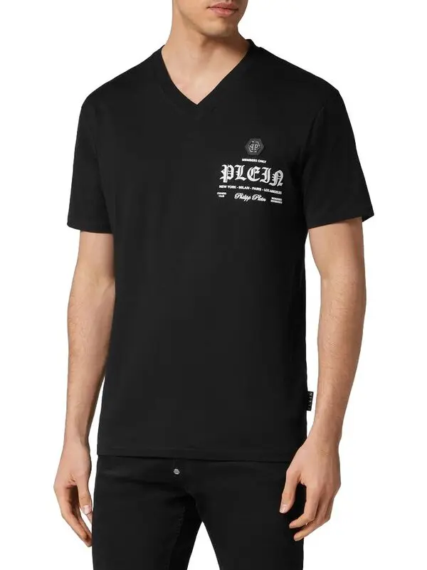 Philipp Plein T-shirt V-neck - Black