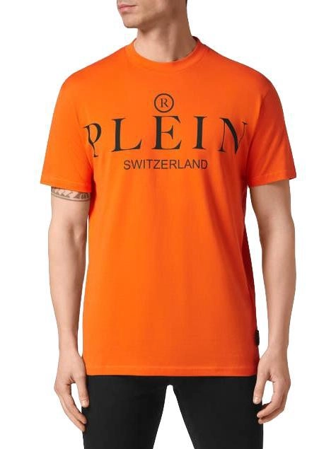 Philipp Plein Jersey T-shirt With Iconic Plein Branding - Orange