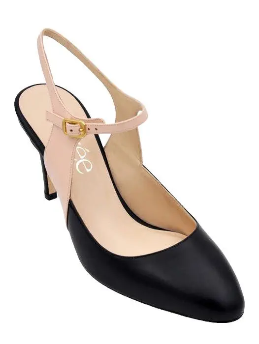 ELIZEE Frecia Leather High Heel Pumps - Black/blush