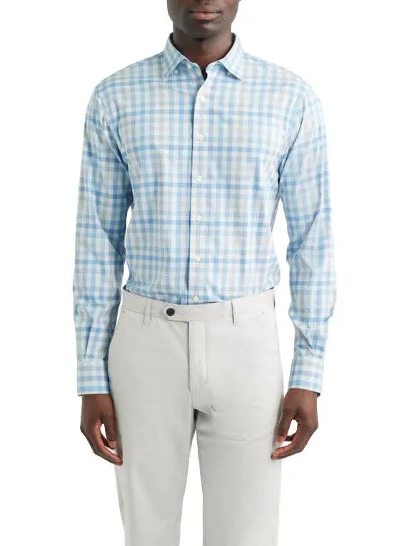 Johnnie-o Cay Everyday Performance Exploded Gingham Button-up Shirt - Maliblu