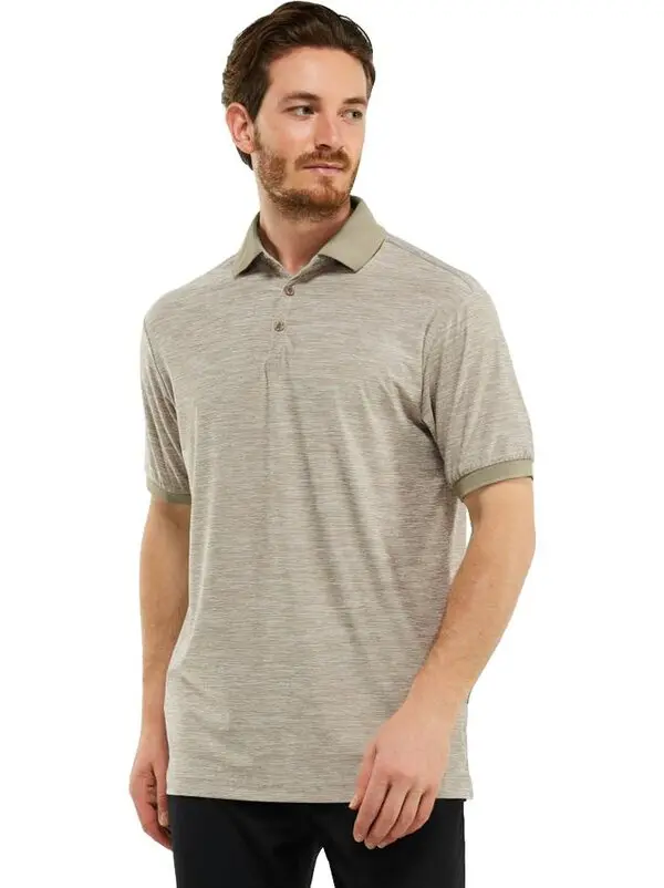 MIO MARINO Designer Golf Polo Shirt - Khaki