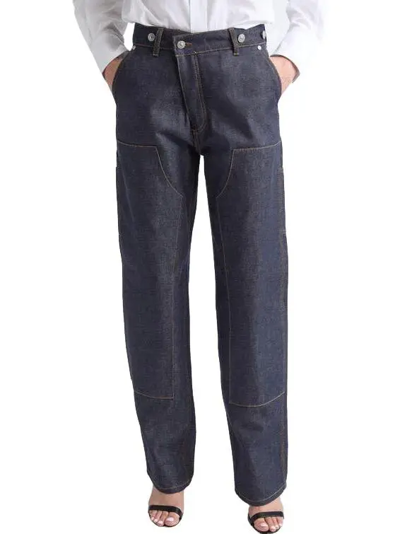 Victoria Beckham Asymmetric Panelled Wide Leg Jeans - Indigo
