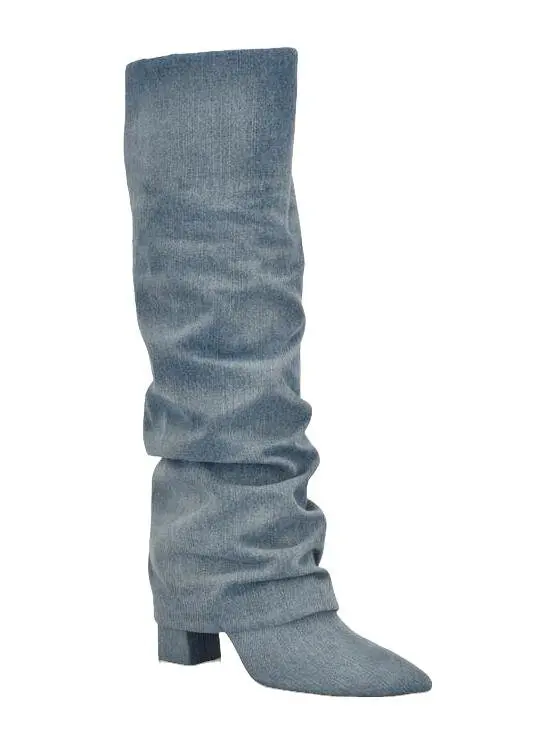 Guess Geima Slouch Foldover Pointed Toe Boot - Medium Blue