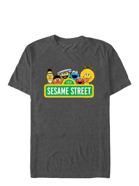 SESAME STREET® Sign Classic Group Portrait Short Sleeve Graphic T-shirt - Charcoal Heather
