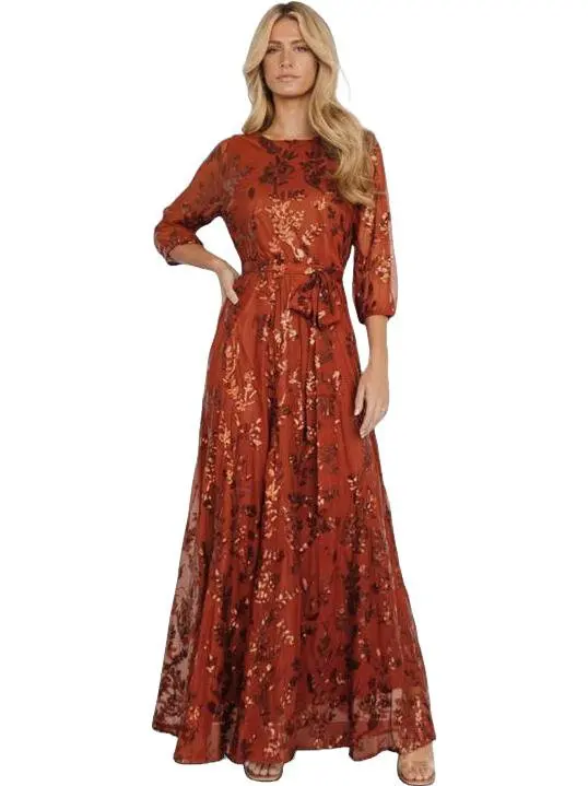 BALTIC BØRN Destiny Sequin Maxi Dress - Cinnamon