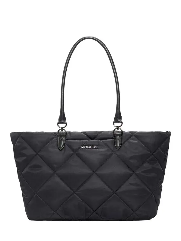Mz Wallace Medium Madison Quilted Nylon Tote - Black