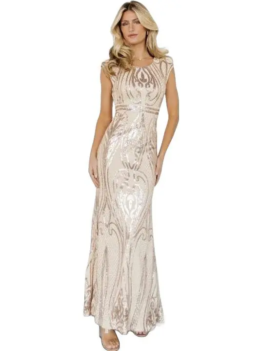BALTIC BØRN Alessia Sequin Gown - Champagne