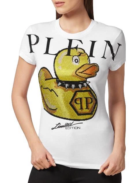 Philipp Plein Embellished Duck T-shirt - White