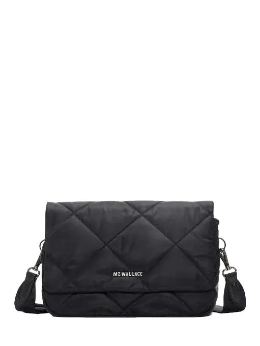 Mz Wallace Quilted Nylon Flap Crossbody Bag - Black