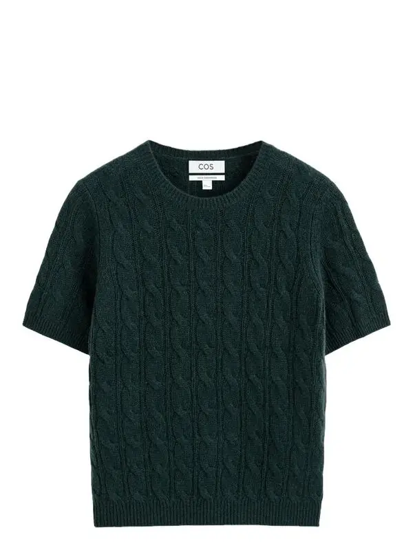 Cos Cable-knit Cashmere T-shirt - Green