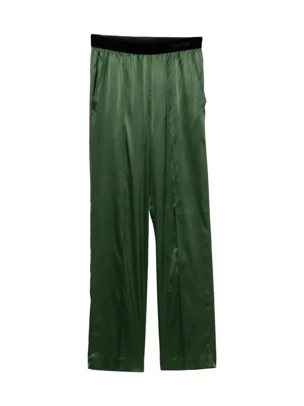TOM FORD Satin Trousers - Green