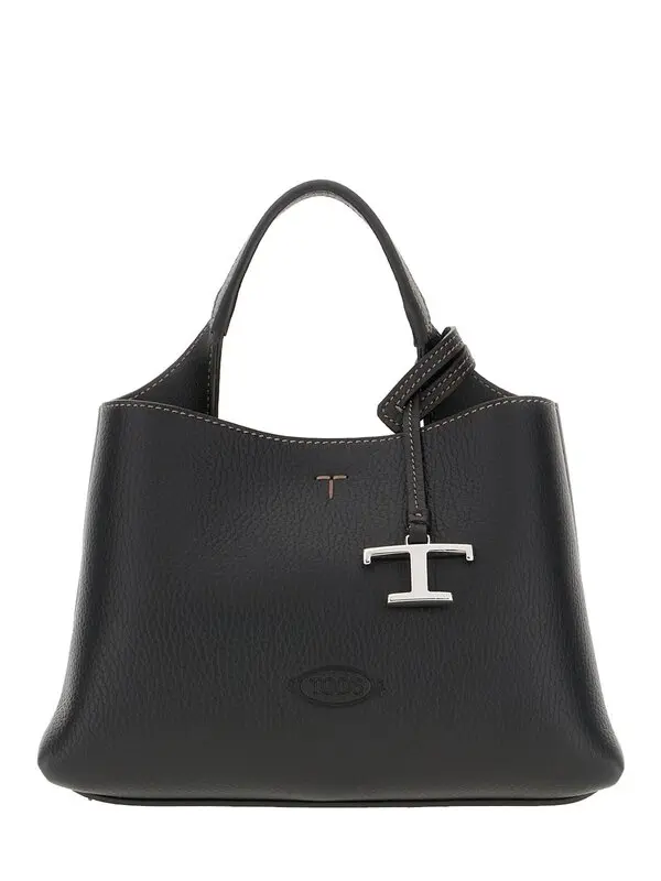 TOD'S Textured Leather Tote Bag With Metal Detail - Multicolor