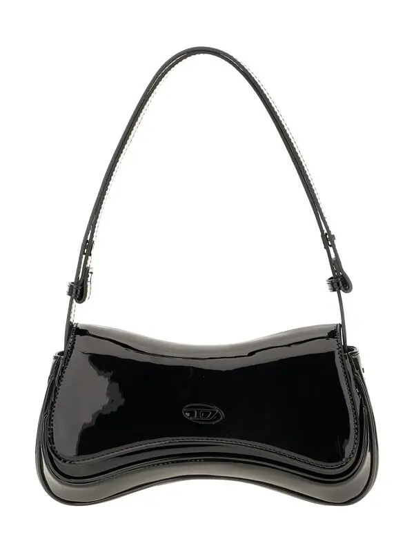 DIESEL® Black Glossed Shoulder Bag - Multicolor
