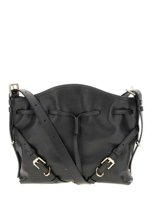 Givenchy Buckled Leather Bucket Bag With Drawstring Closure - Multicolor