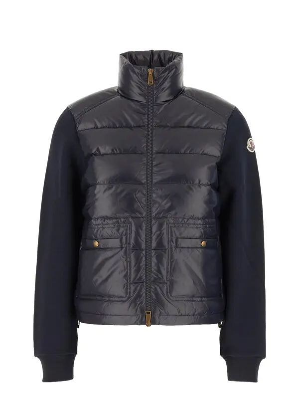 Moncler Sweatshirt Jacket With Quilted Front - Multicolor