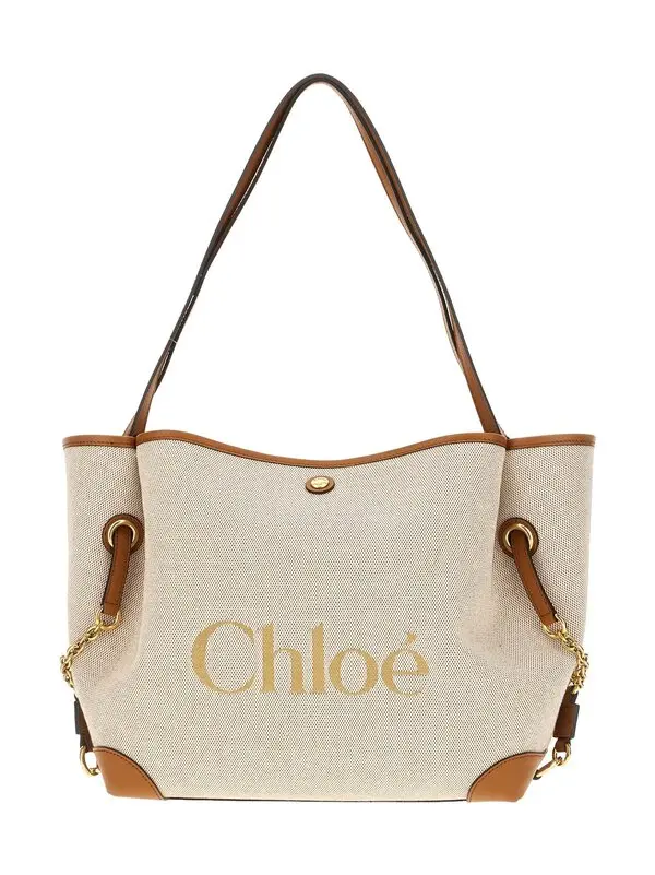 Chloé Shopper Bag With Logo - Multicolor
