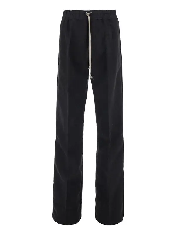 Rick Owens Pants With Elasticated Waistband With Oversized Drawstring In Cotton For - Black