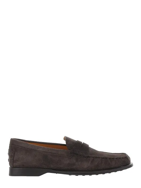TOD'S Suede Loafers With Embossed Logo Monogram - Multicolor