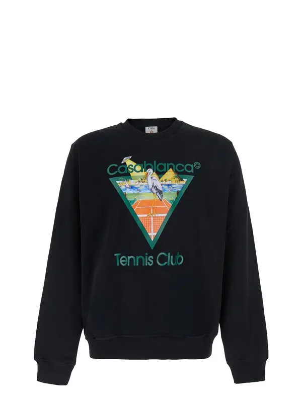 Casablanca Crewneck Cotton Sweatshirt With Printed Logo - Multicolor