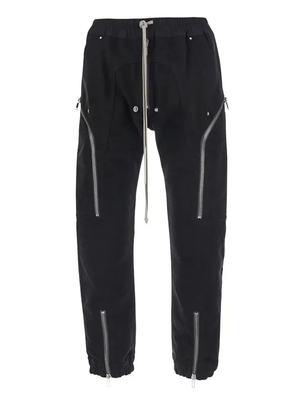 Rick Owens Heizer' Pants With Side Zip Cargo Pockets In Cotton For - Black