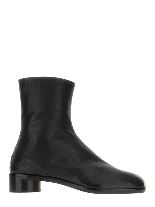 MAISON MARGIELA Black Leather Ankle Boots - Multicolor