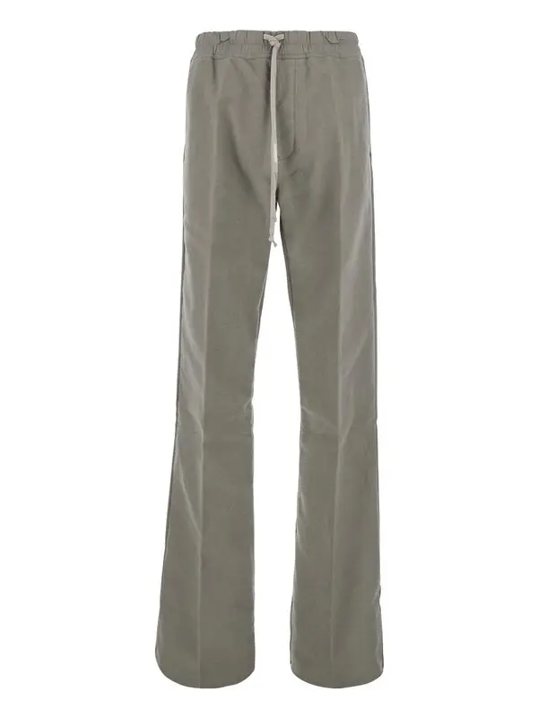 Rick Owens Grey Pants With Elasticated Waistband With Oversized Drawstring In Cotton For - Gray