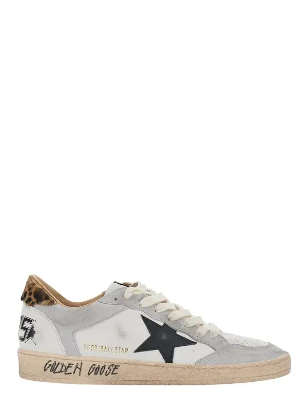 GOLDEN GOOSE Ballstar Sneakers In Goat And Cow Leather - Multicolor