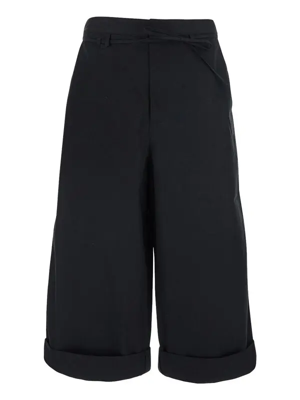 Jacquemus Le Pantalon Marin' Black Pants With Removable Belt And Wide Leg In Cotton For - Multicolor