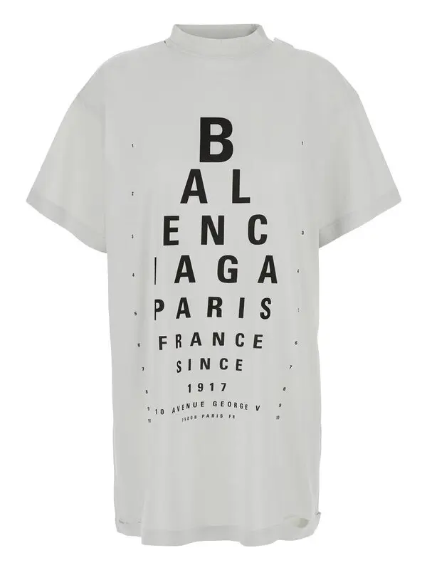 Balenciaga Cotton T-shirt With Logo And Distressed Details - Multicolor