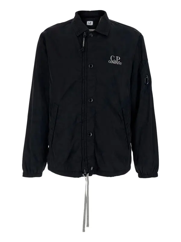 C.P. COMPANY Zip-up Tech Fabric Jacket With Logo Detail - Multicolor