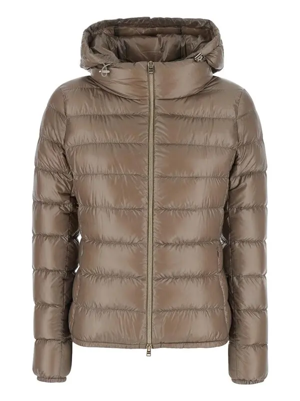 Herno Giada Hooded Short Puffer Jacket - Cream