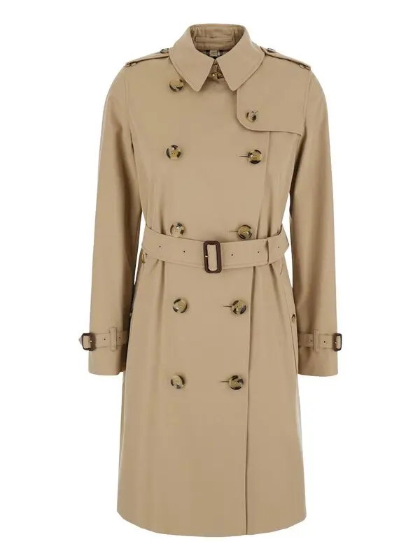 Burberry Kensington Trench Coat With Waist Belt - Multicolor