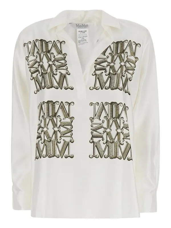 Max Mara Elegant Cotton Shirt With Classic Collar And Long Sleeves - Multicolor