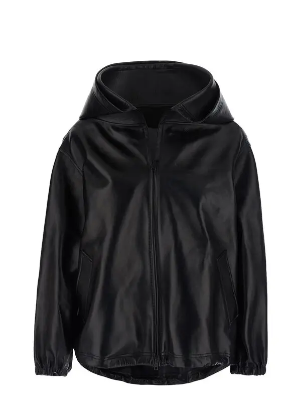 Balenciaga Smooth Leather Relaxed Hoodie - Multicolor