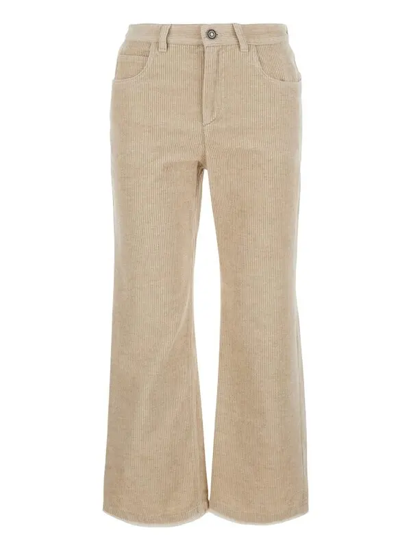 Isabel Marant Étoile High Waisted Straight Leg Corduroy Pants - Multicolor