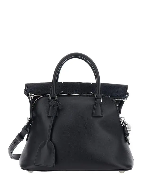 MAISON MARGIELA Leather Handbag With Adjustable Shoulder Strap - Black