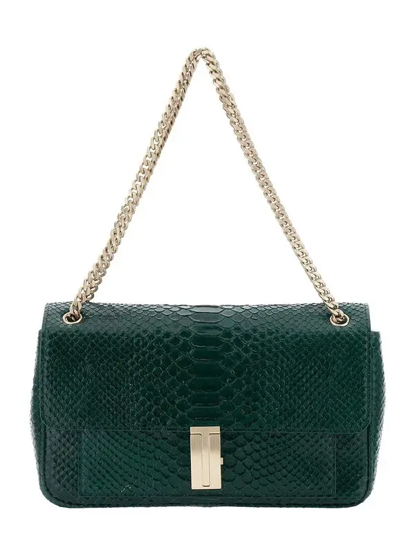 TOM FORD Semi Shiny Printed Python Chain Shoulder Bag - Multicolor