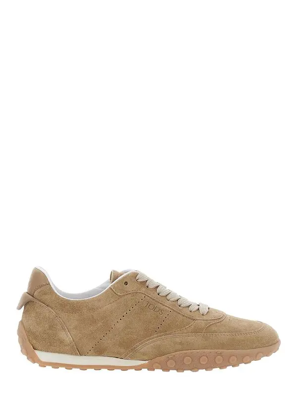 TOD'S Suede Low Top Sneakers With Logo Detail - Multicolor