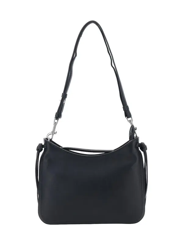 Phoebe Philo Black Leather Shoulder Bag With Logo Print And Removable Strap - Multicolor