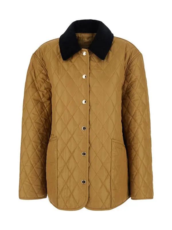 Burberry Quilted Jacket With Embossed Logo - Multicolor