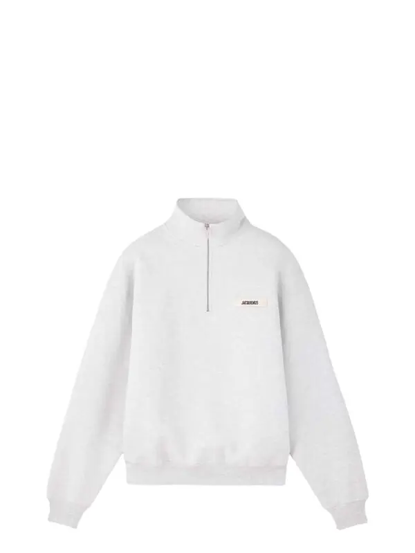 Jacquemus Half-zip Embroidered Logo Sweatshirt - Gray