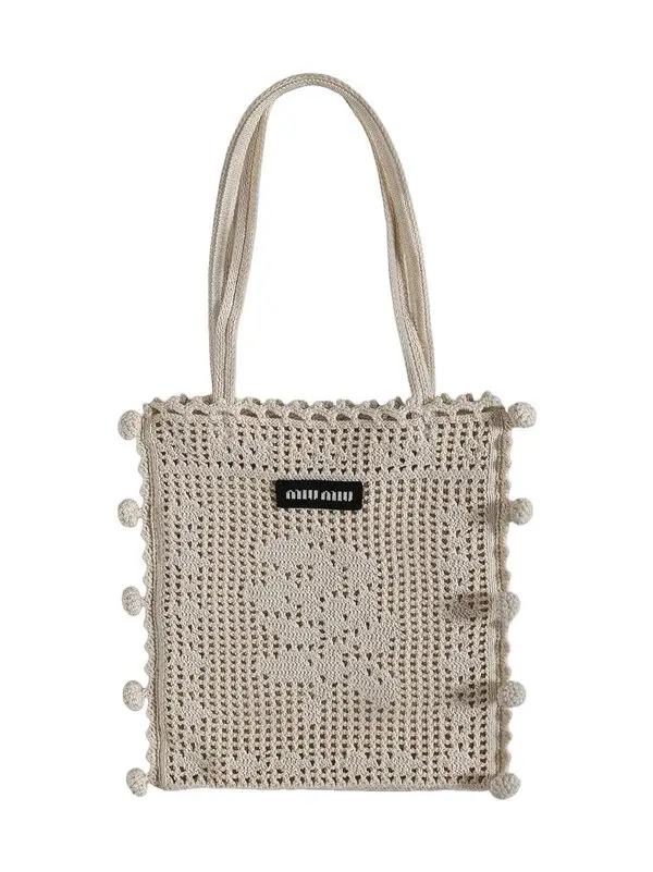 Miu Miu Crochet Handbag - Ivory