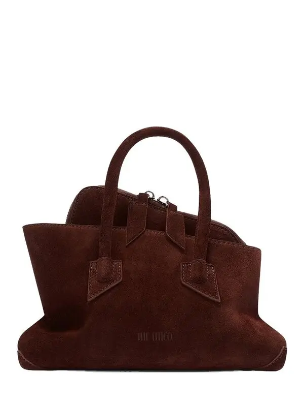 Attico La Passeggiata Mini' Top Handle Bag Light Chocolate Suede - Brown