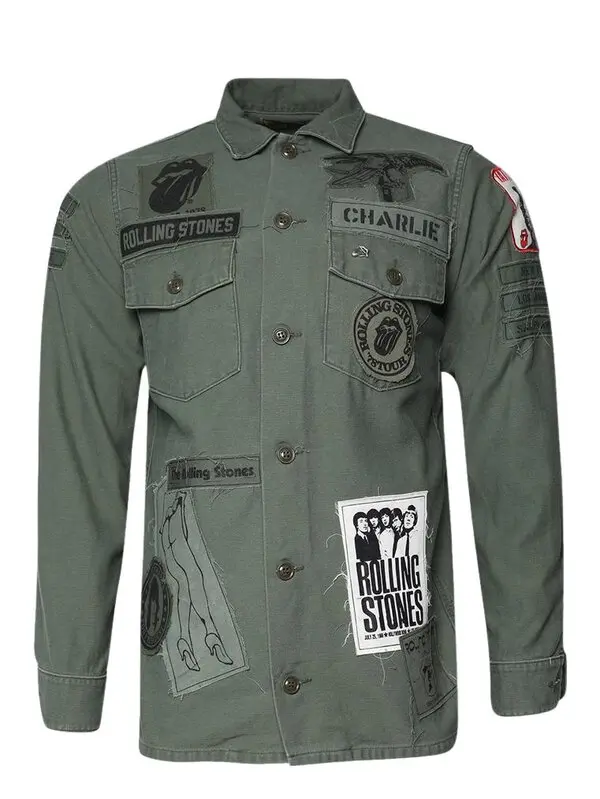 MadeWorn Rolling Stones Patchwork Army Jacket - Green