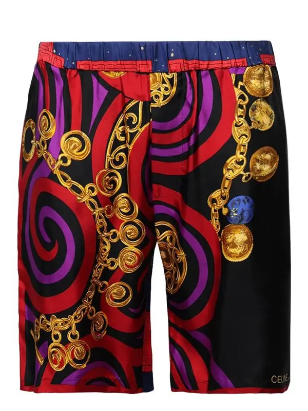J. LOGAN HOME Repurposed Designer Scarf Boxer Shorts - Multi