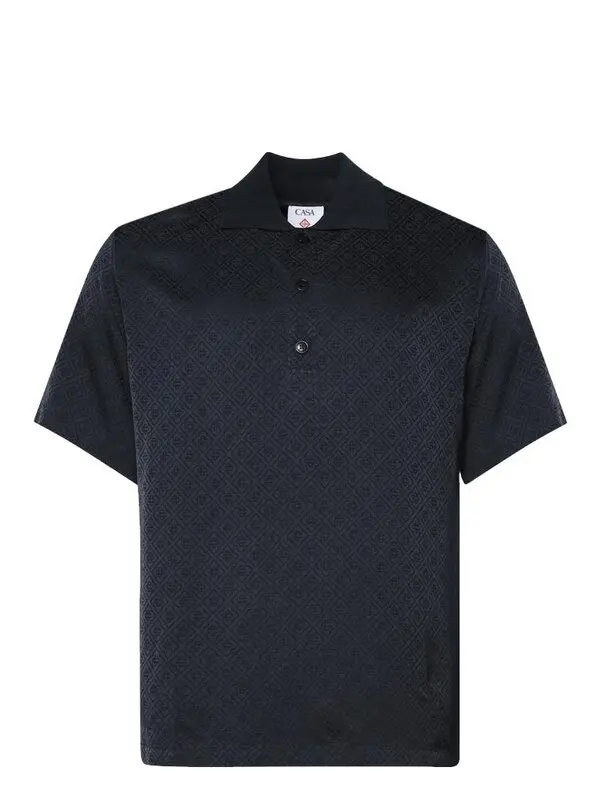 Casablanca Knit Collar Polo Shirt Dark - Navy