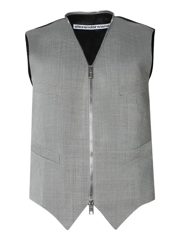 Alexander Wang Tailored Vest With Wraparound Zipper - Grey